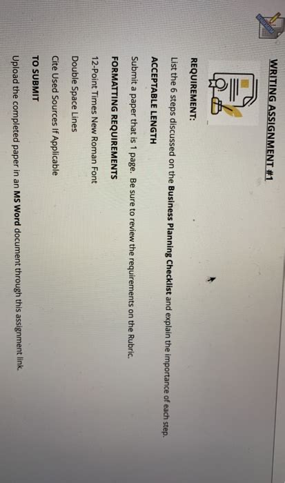 Solved Writing Assignment 1 Requirement List The 6 Steps