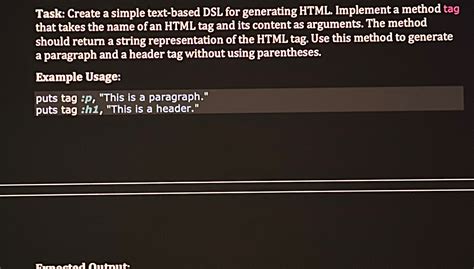 Solved Task Create A Simple Text Based Dsl For Generating