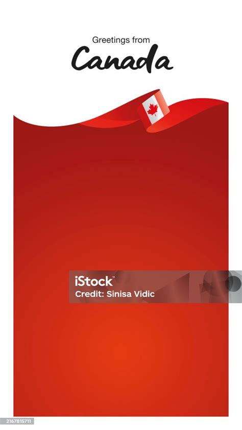 캐나다에서 인사드립니다 스토리 및 릴스를 위한 편집 가능한 Instagram 템플릿 소셜 미디어 템플릿 캐나다 국기 리본과 편집 가능한 프레임이 있는 두 번째 페이지