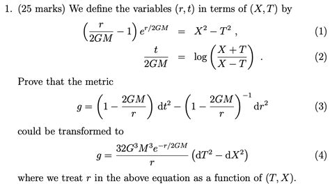 Solved Marks We Define The Variables R T In Terms Chegg Com