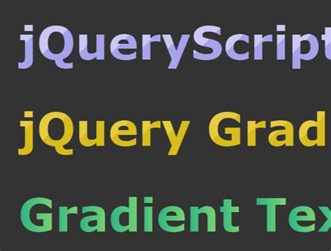 Create Gradient Text With Jquery And Css Gradientletter Jquery