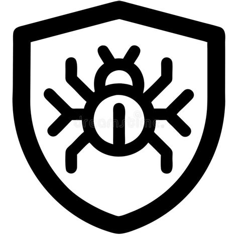 Cybersecurity Shield Vector Representing Bug Protection Stock Illustration Illustration Of
