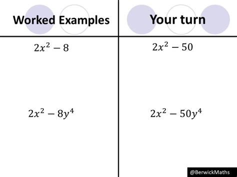 the difference of two squares 2 example problem pair berwickmaths
