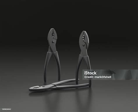 검은 색 배경에 어두운 회색 펜치 단일 색상 워크샵 도구 3d 렌더링 Diy에 대한 스톡 사진 및 기타 이미지 Diy 건설 장비 고체 Istock