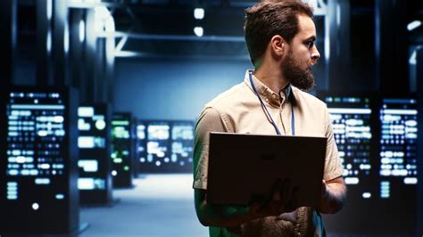 Free Photo Supervisor Overseeing Server Hub