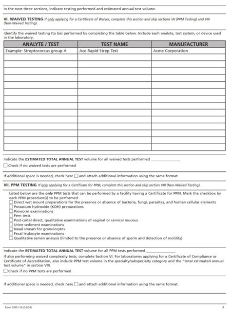 Cms 116 Clinical Laboratory Improvement Amendments Of 1988 Clia Application For