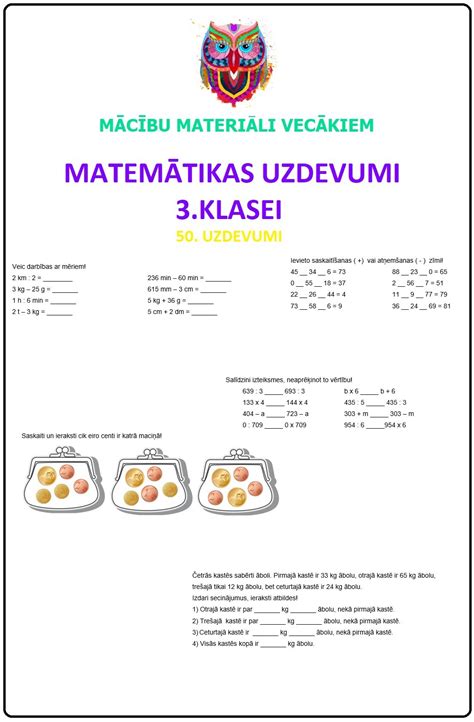 Matemātikas Uzdevumi 3klasei Mācību Materiāli