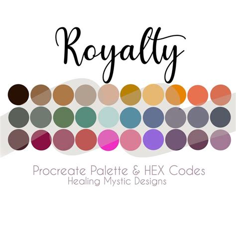 Procreate Color Swatch Royalty Procreate Palette HEX Codes Procreate Palette IPad Procreate