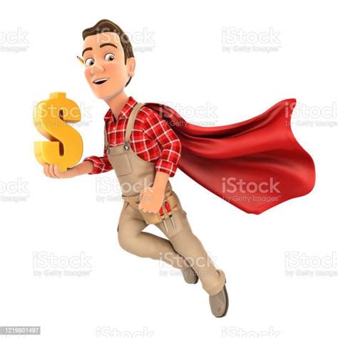 3d 핸디맨 비행 및 금 달러 기호를 들고 3차원 형태에 대한 스톡 사진 및 기타 이미지 3차원 형태 경제 금 금속