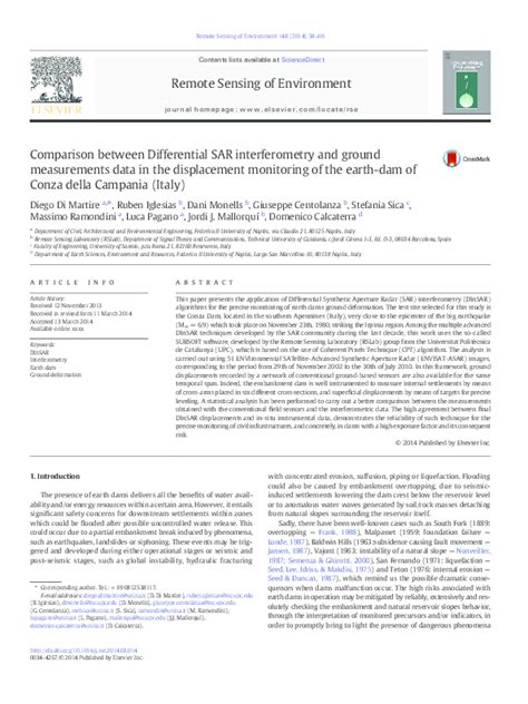 Pdf Comparison Between Differential Sar Interferometry And Ground