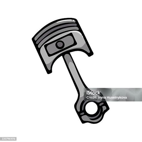 자동차 커넥팅로드 자동차 부품 컬러 벡터 일러스트 레이 션은 자동차 서비스 광고 인쇄에 대 한 흰색 배경에 고립 되어 있습니다 개인 장식품에 대한 스톡 벡터 아트 및 기타