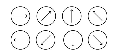 Premium Vector Swipe Icon Set Arrow On Circle Button Symbol Arrow Up Down Left Right And