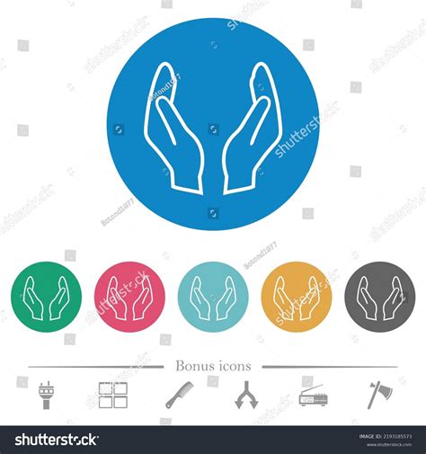 Empty Protecting Hands Outline Flat White Stock Vector Royalty Free 2193185573 Shutterstock