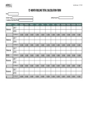 Fillable Online MONTH ROLLING TOTAL CALCULATION FORM Fax Email Print PdfFiller Fillable Online MONTH ROLLING TOTAL CALCULATION FORM Fax Email Print PdfFiller