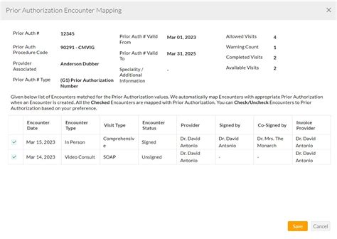 CharmHealth EHR Prior Authorizations And Visit Counter Tracking