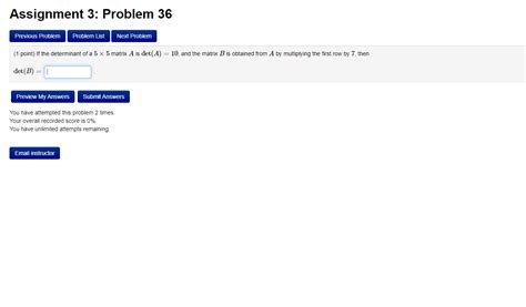 Solved Assignment 3 Problem 36 Previous Problem Problem