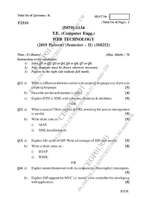 Endsem Web Technology All Pyq Q1 A What Is Difference Between Server Side Scripting Language