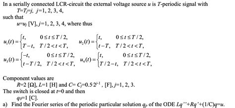 solved in a serially connected lcr circuit the external