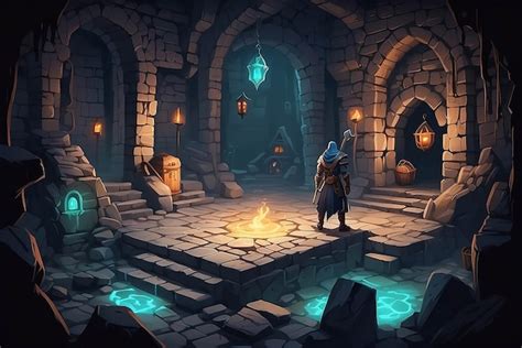 Premium Photo Dungeon Crawler Game Illustration Mockup