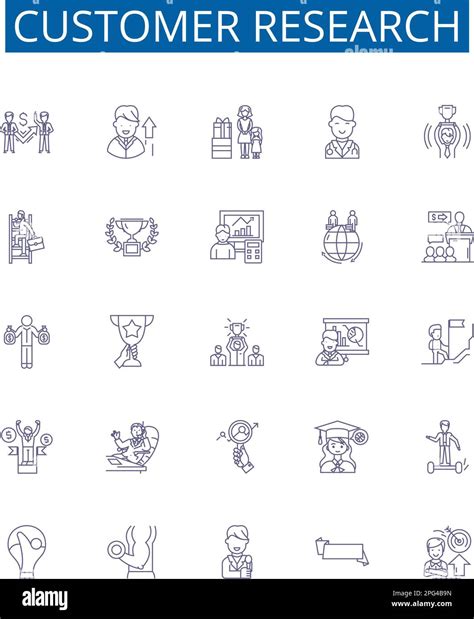 Customer Research Line Icons Signs Set Design Collection Of Customer