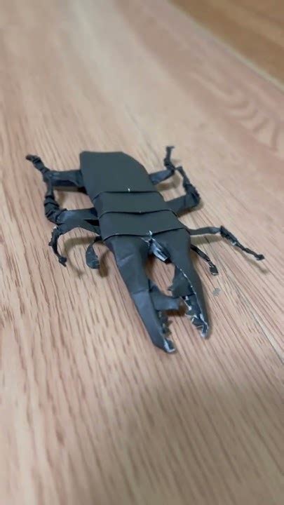 또 접은 업그레이드된 넓적사슴벌레 종이접기 Youtube