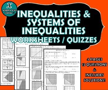 REVIEW QUIZ Linear Inequalities Systems Of Inequalities TPT