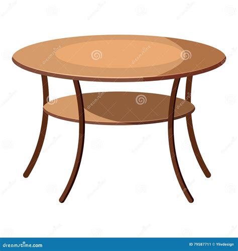 Round Table Icon Cartoon Style Stock Vector Illustration Of Abstract