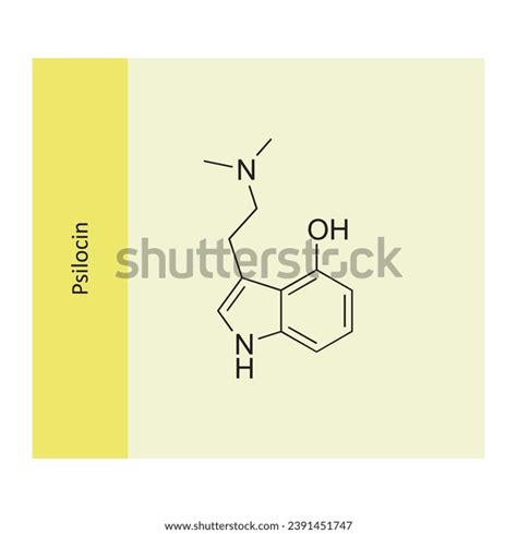 Psilocin Molecular Structure Skeletal Formula Diagram Stock Vector Royalty Free 2391451747