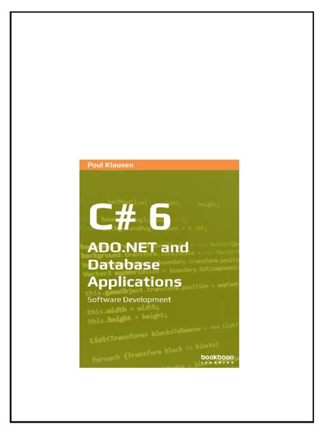 C 6 Adonet And Database Applications Software Development Poul Klausen Download Pdf Project