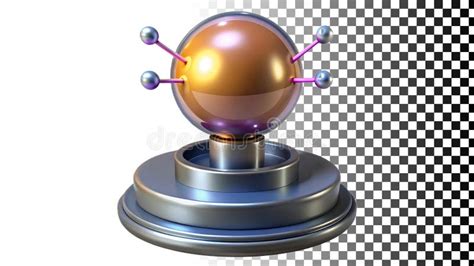 Atom Model Science Illustration For Physics And Chemistry Education Png