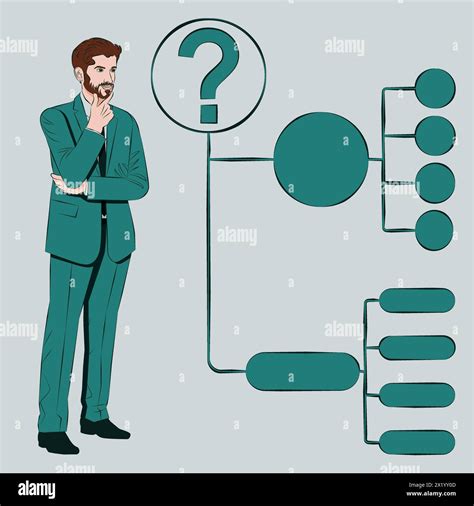A Man Uses A Decision Tree Diagram To Identify A Problem Or Opportunity In The Decision Making