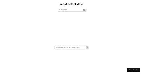 React Select Date CustomCalendar Forked Codesandbox