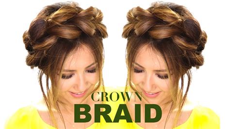 40 HQ Photos Crown Braid Short Hair Tutorial Dutch Crown Braid