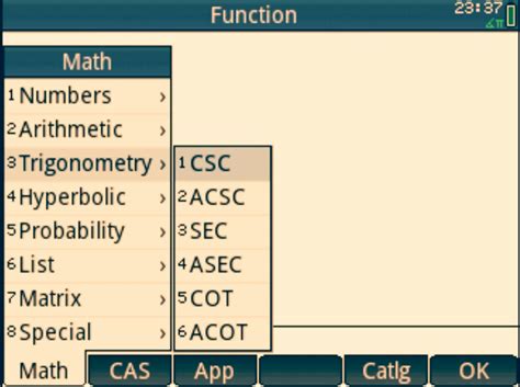 Solved The Cosecant Secant And Cotangent Functions Hp Support