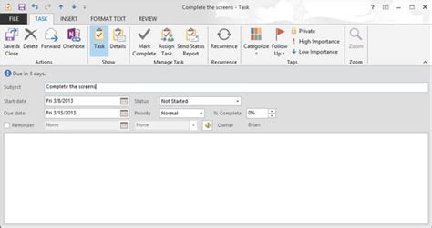 How To Manage Recurring Tasks In Outlook 2013 Dummies