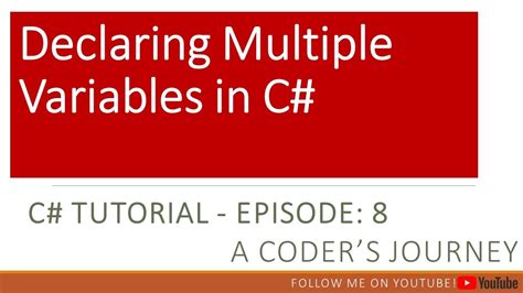 C Tutorial Episode 8 Declare Multiple Variables In C Youtube