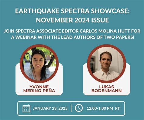 Join Us Today For A Free Earthquake Spectra Webinar With Papers On Ground… Earthquake