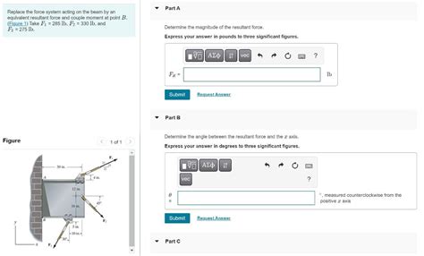 solved replace the force system acting on the beam by an