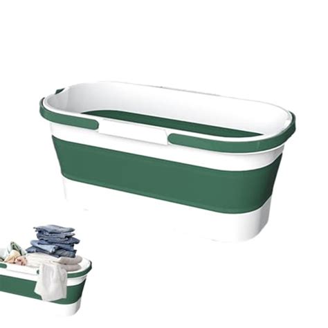 Green White Baldi Air Boleh Lipat Collapsible Water Pail With Handle