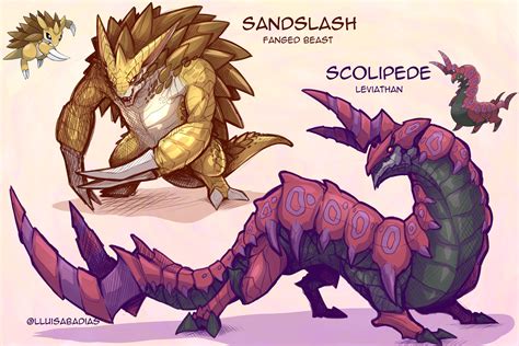 Lluisabadias Sandslash Scolipede Monster Hunter Series Nintendo Pokemon Absurdres