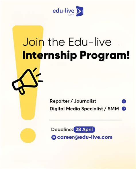 Join The Edu Live Internship Program Edu Live Global Education News And Opportunities