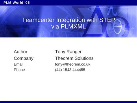 Pdf Teamcenter Integration With Step Via Plmxml