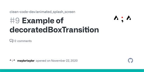 example of decoratedboxtransition · issue 9 · clean code dev animated