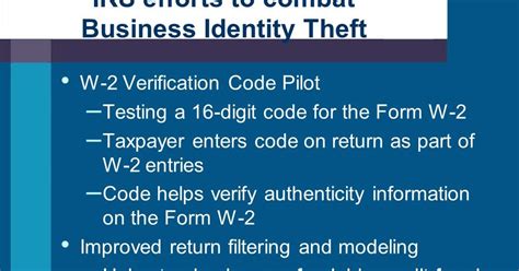 NTS News IRS Tests W Verification Code For Filing Season