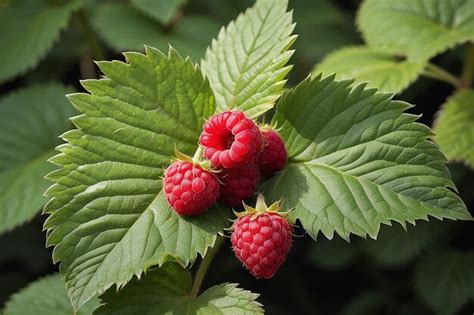 Raspberry Leaf Premium Ai Generated Image