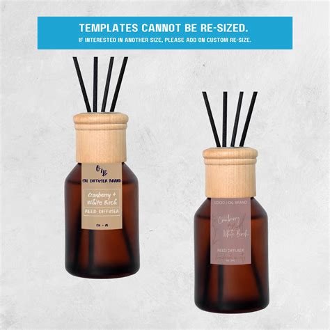 Editable Scented Oil Diffuser Label Template Custom Fragrance Oil