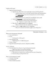 Econ 103 W3 Pdf Lecture January 30 2023 Supply And Demand 1 Supply And Demand Intuitively