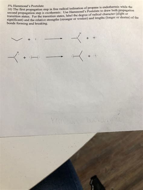 Solved 5 Hammonds Postulate 10 The First Propagation Step