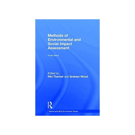 Buy Methods Of Environmental And Social Impact Assessment Natural And Built Environment Series