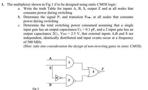 Solved 1 The Multiplexer Shown In Fig 1 If To Be Designed Chegg Com